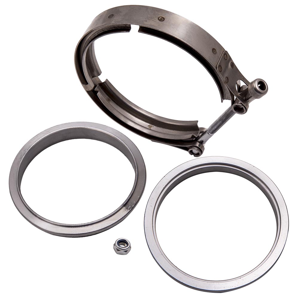4 inch Universal Steel V-Band Clamp w/ Flange for Turbo Exhause Down ...